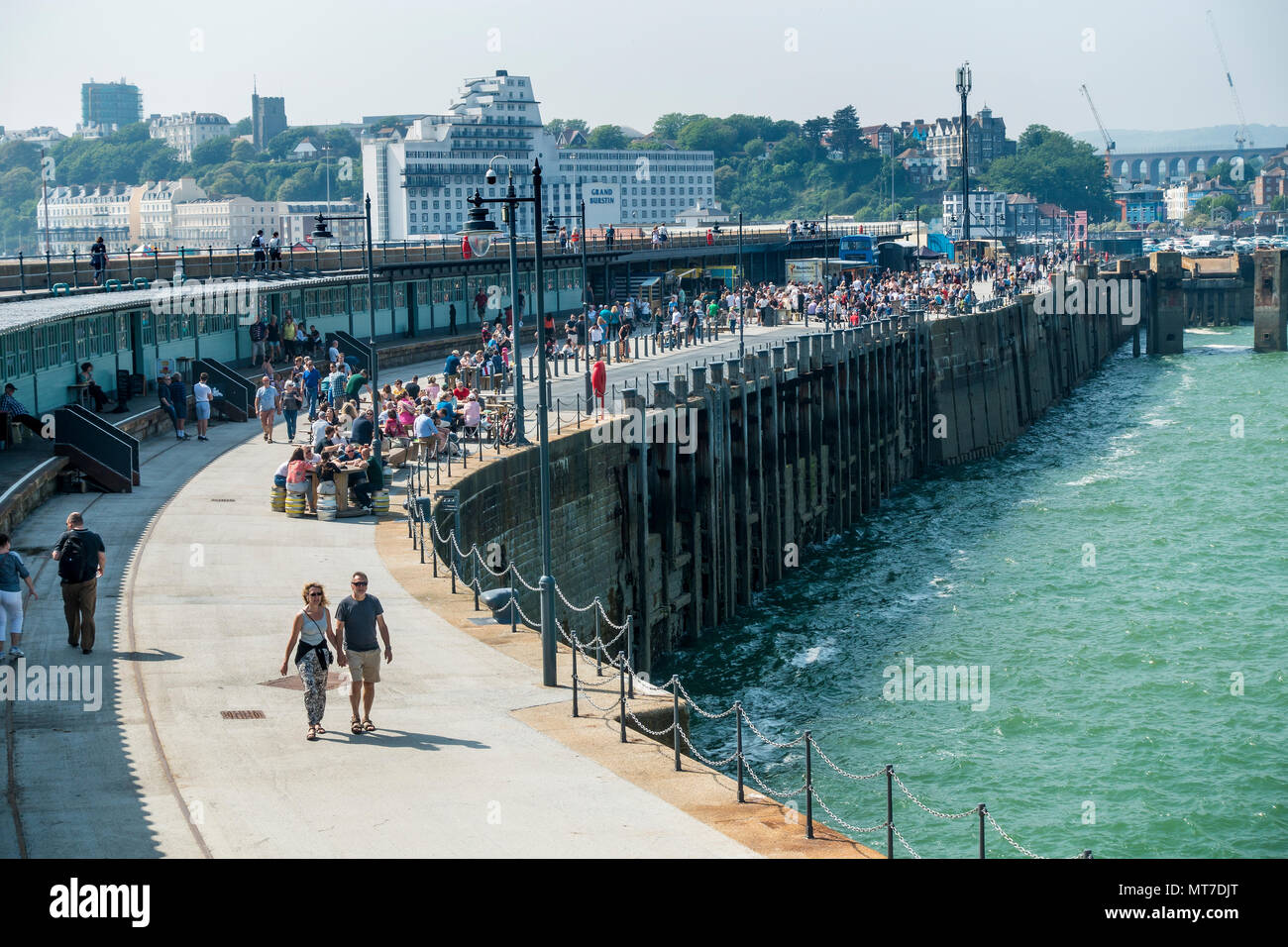 Bank Holiday,Crowds,Sunshine,Folkestone Harbour Arm,Folkestone,Kent ...