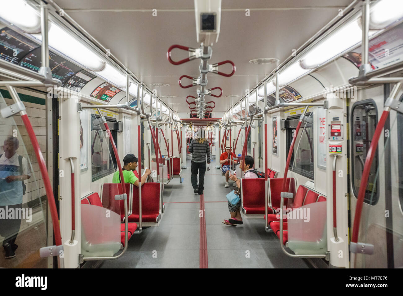 toronto public transit train interior Stock Photo - Alamy