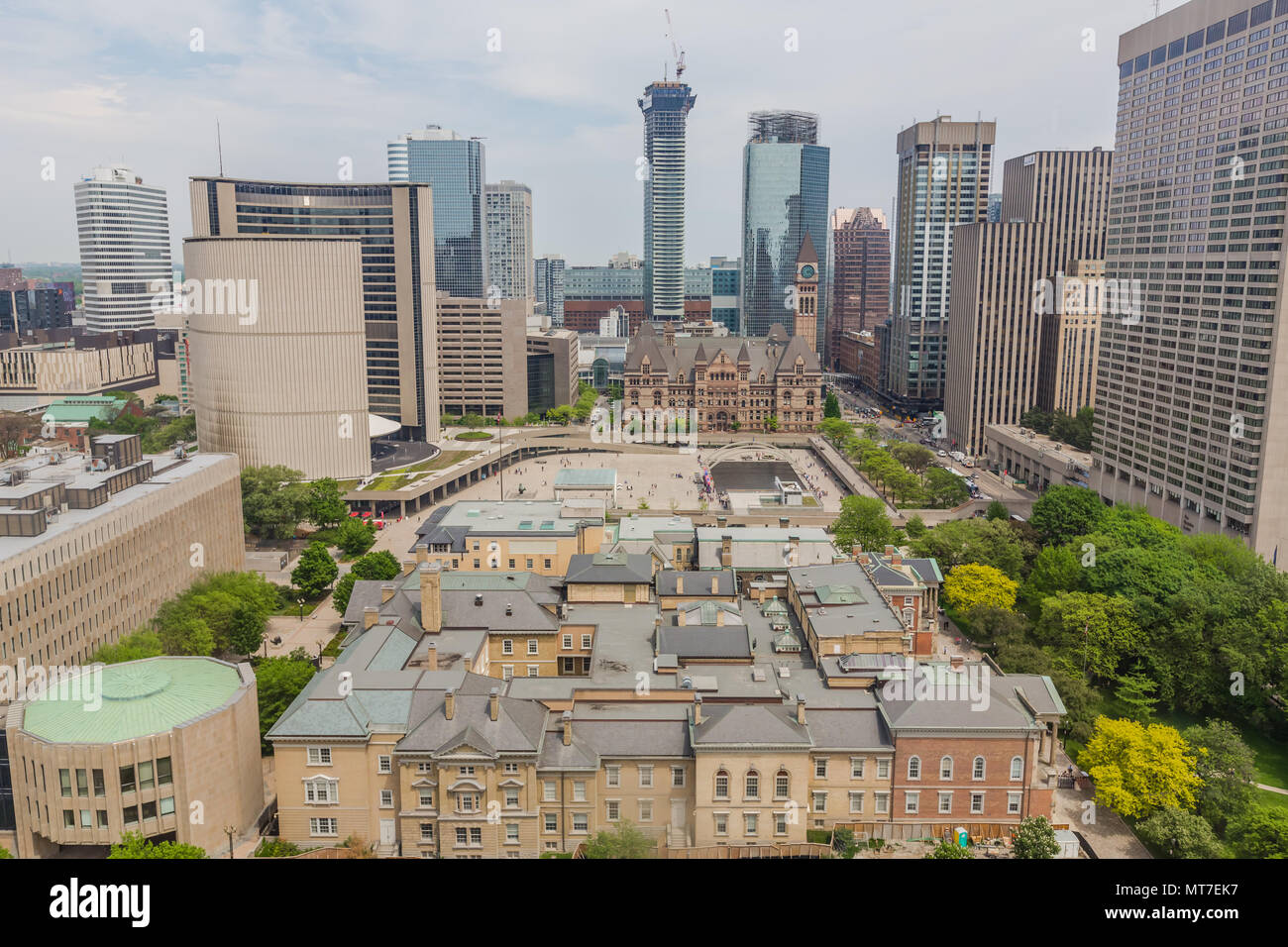 overhead view of toronto city hall from west side canada life building ...
