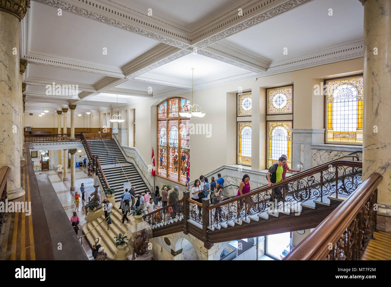 Old Toronto city hall interior tourists Stock Photo - Alamy