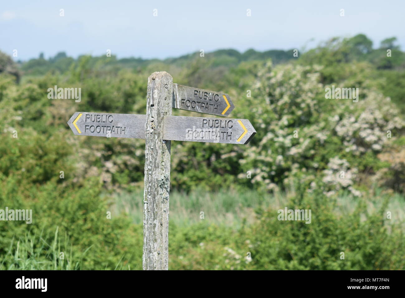 Wooden signpost pagham harbour nature reserve hi-res stock photography ...