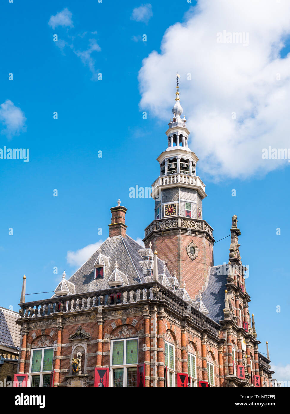 Town hall in city centre of Bolsward in province of Friesland ...