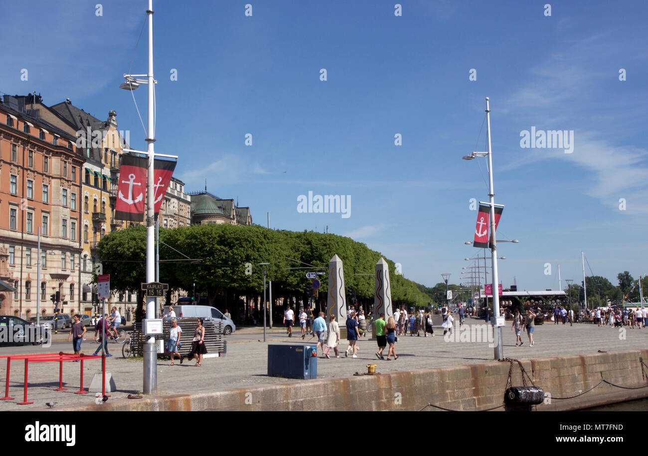 The waterfront at Strandvägen, Stockholm which is a tourist hotspot and ...