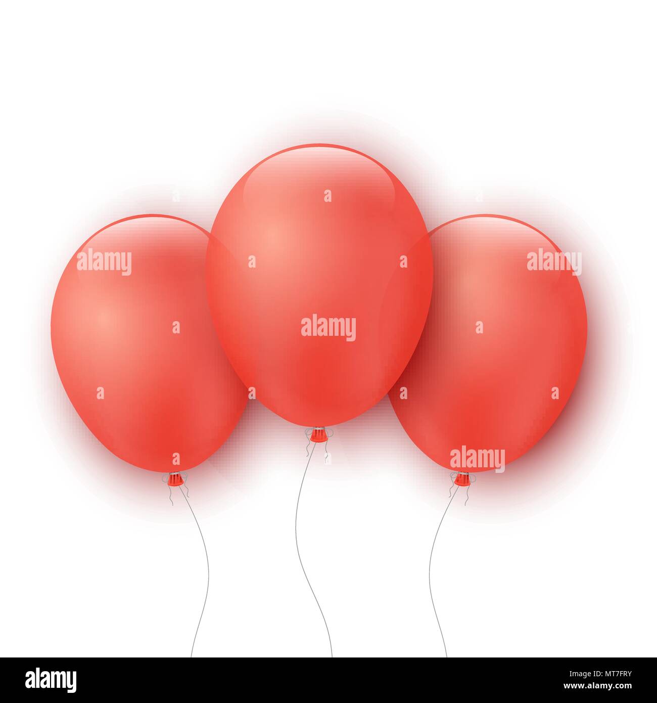 Red balloons isolated on white background. Banner, flyer, poster ...