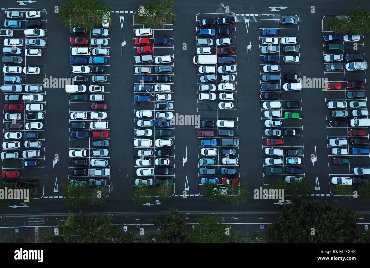 Aerial view of car parking, top view Stock Photo - Alamy