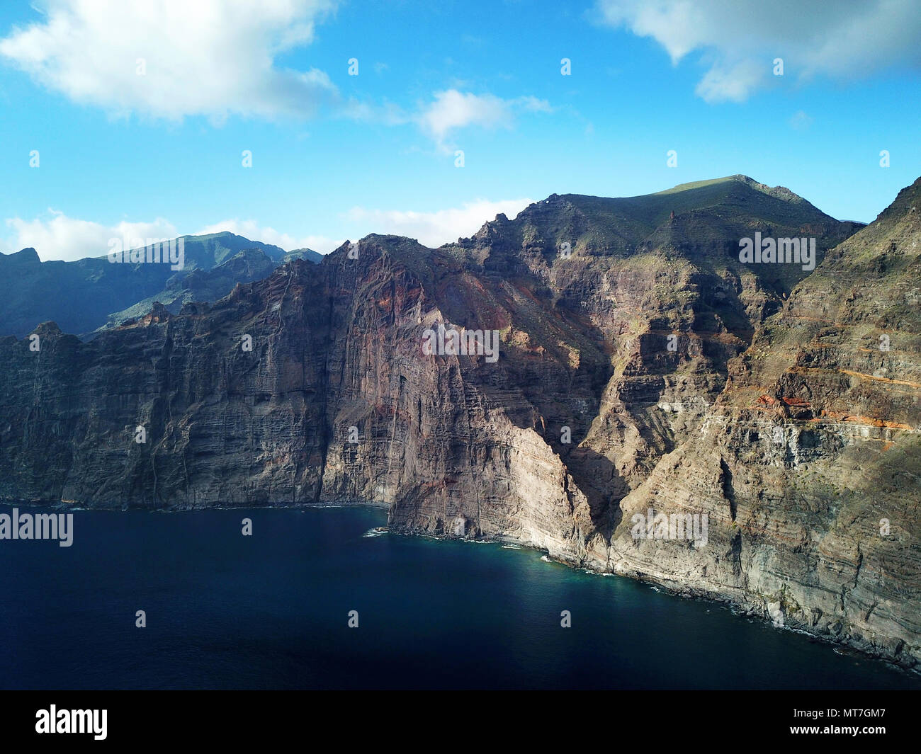 Aerial View of Los Gigantes Cliffs on Tenerife, Canary Islands, Spain ...
