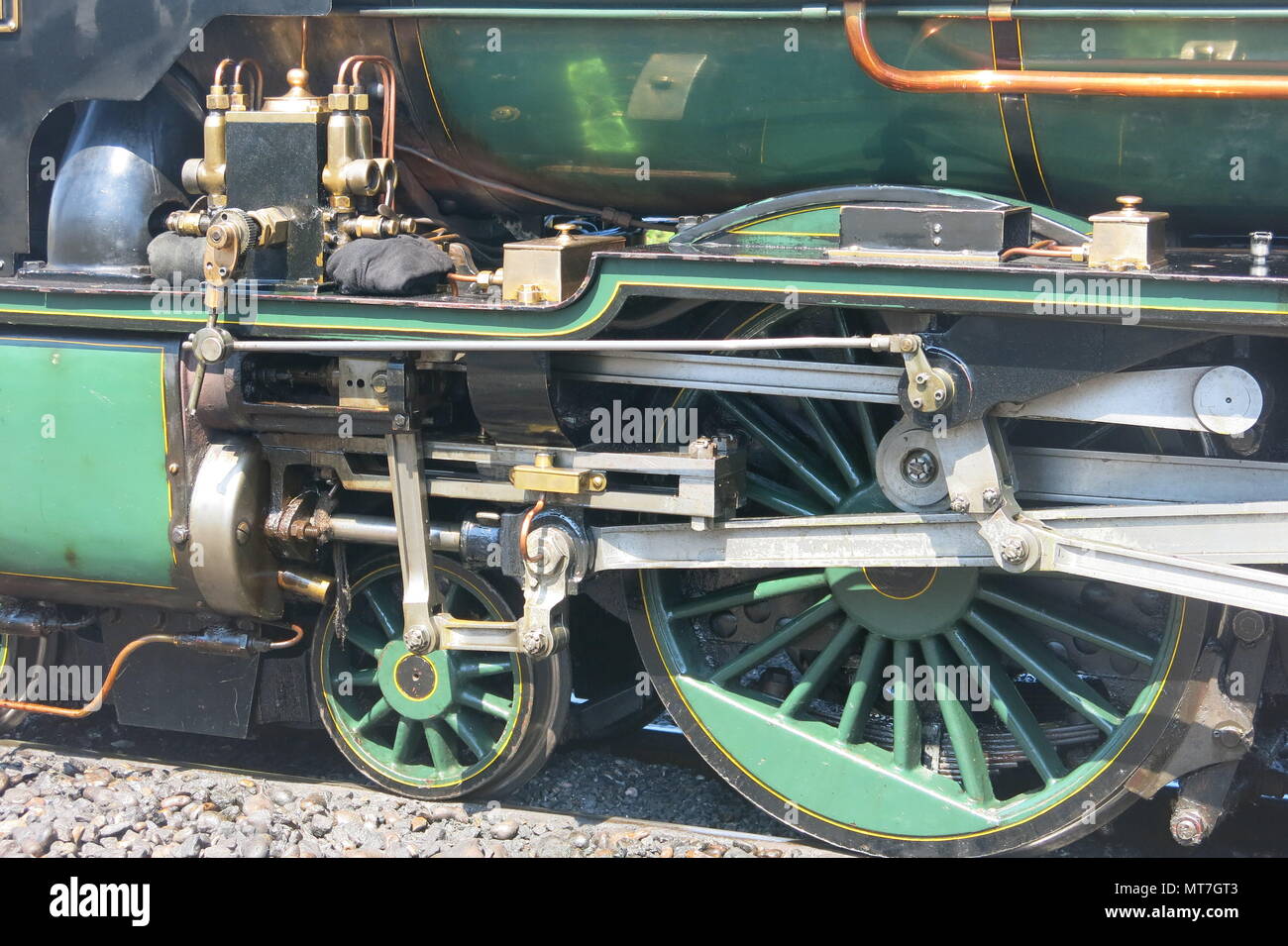 Steam locomotive Typhoon at New Romney station on the Romney, Hythe ...
