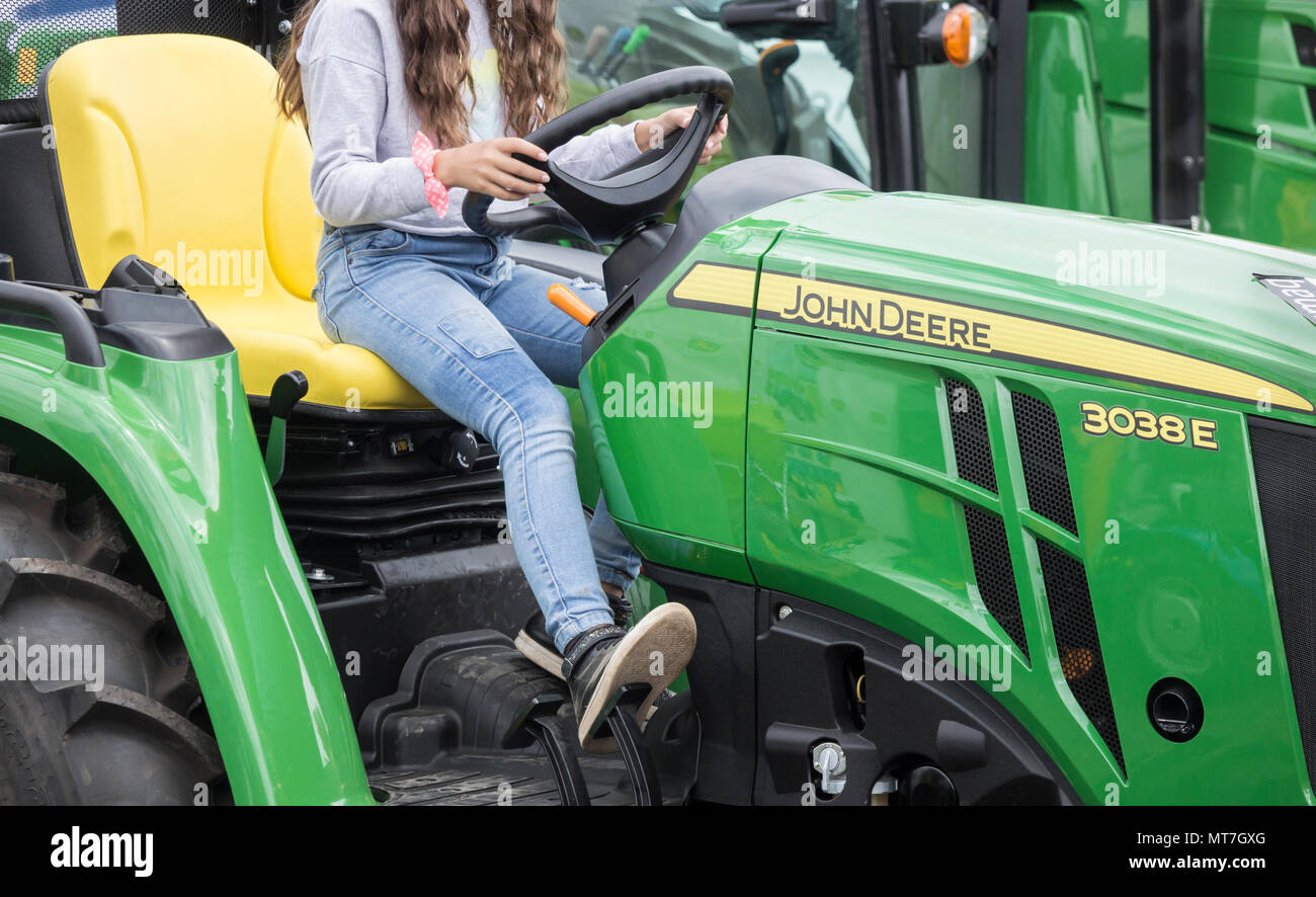 Girl On John Deere Combine