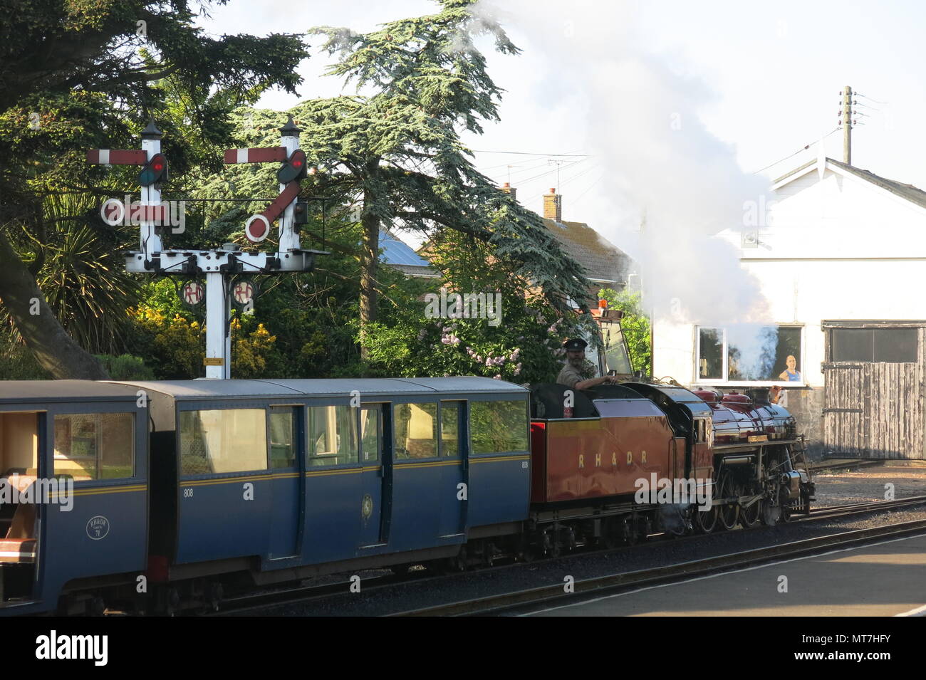 Steam engine Winston Churchill is shunted up and down the track at the ...