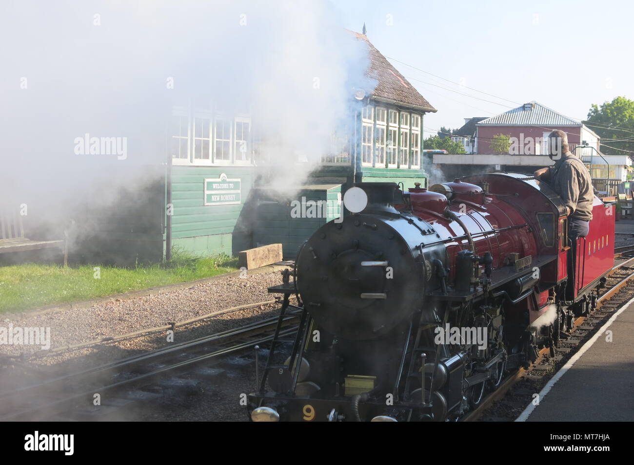 The steam engine Winston Churchill on the Romney, Hythe & Dymchurch ...