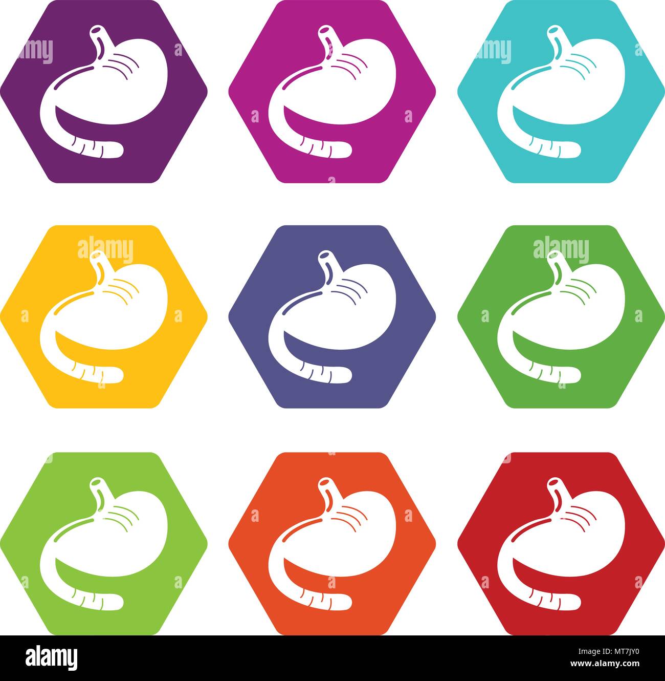 Stomach icons set 9 vector Stock Vector Image & Art - Alamy