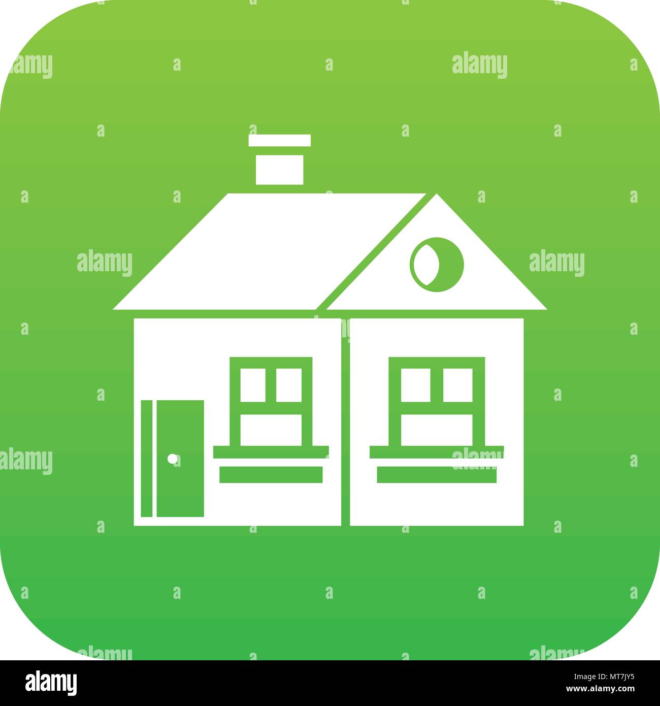Large single-storey house icon digital green Stock Vector Image & Art ...