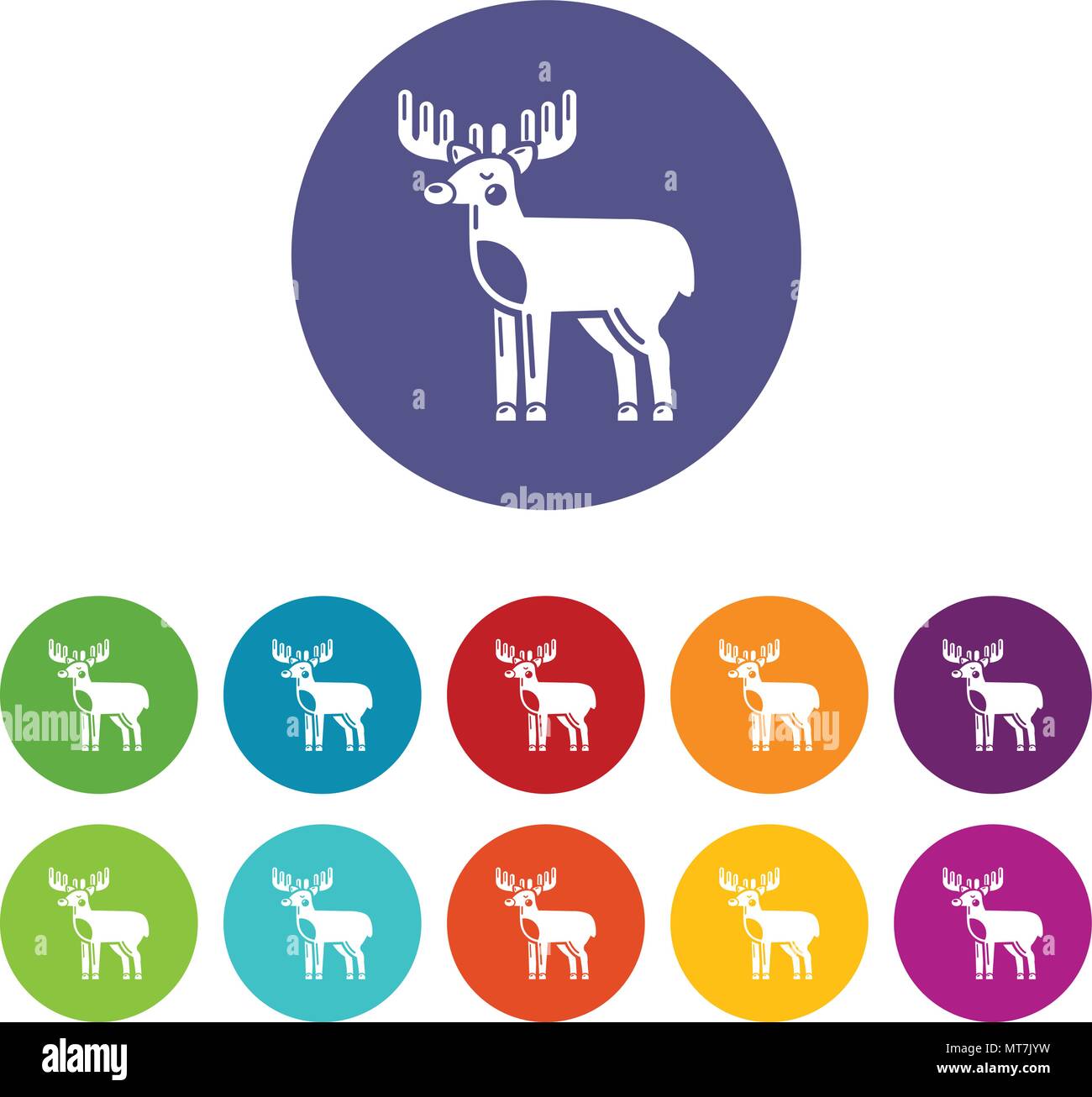 Elk icons set vector color Stock Vector Image & Art - Alamy