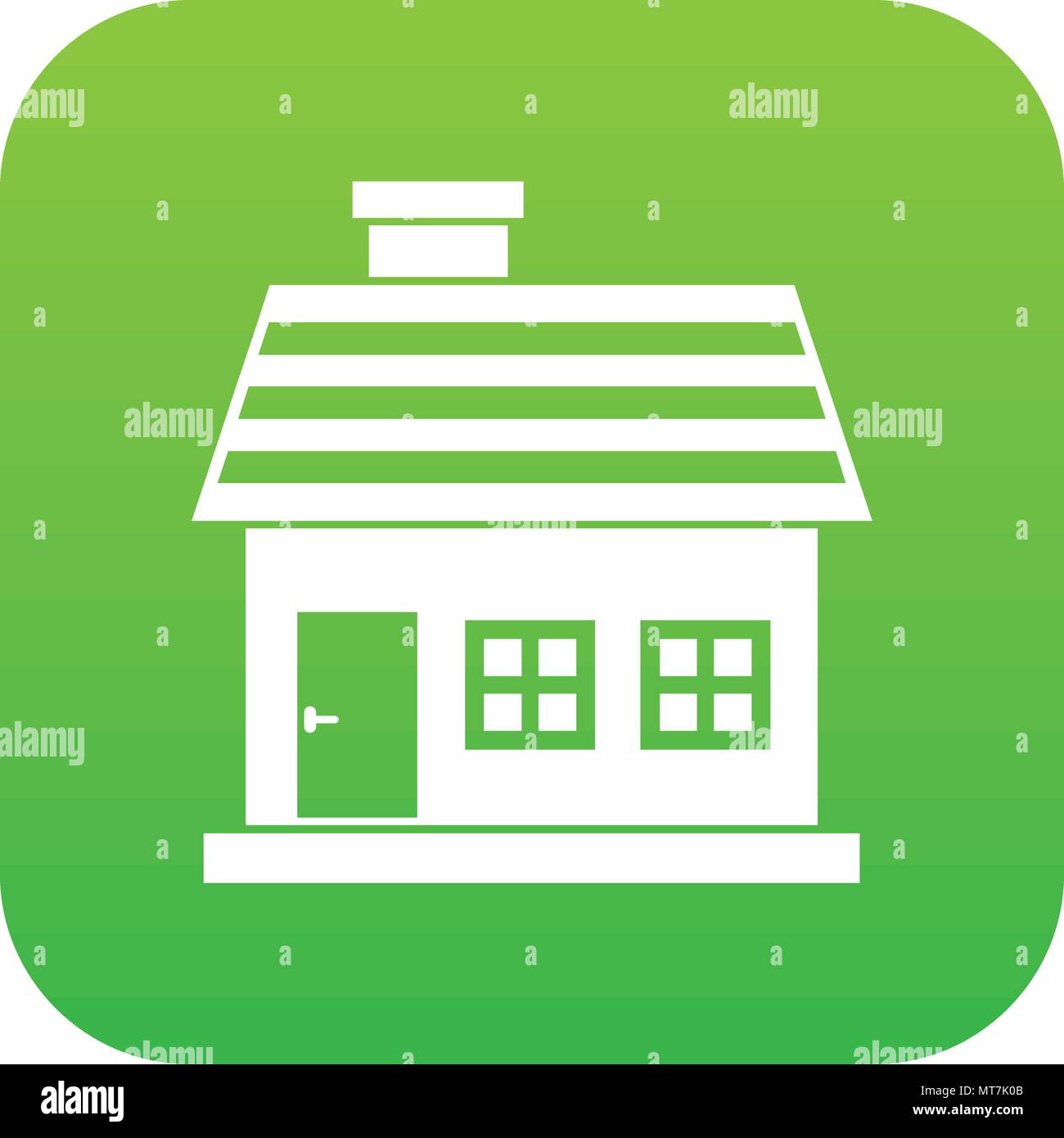 One-storey house icon digital green Stock Vector Image & Art - Alamy