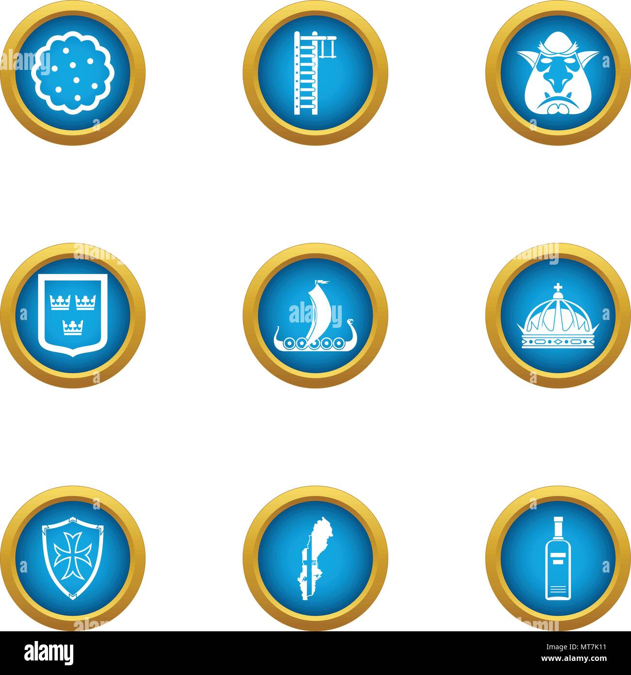 Past age icons set, flat style Stock Vector Image & Art - Alamy