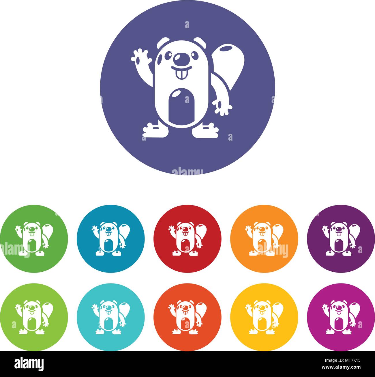 Beaver icons set vector color Stock Vector Image & Art - Alamy