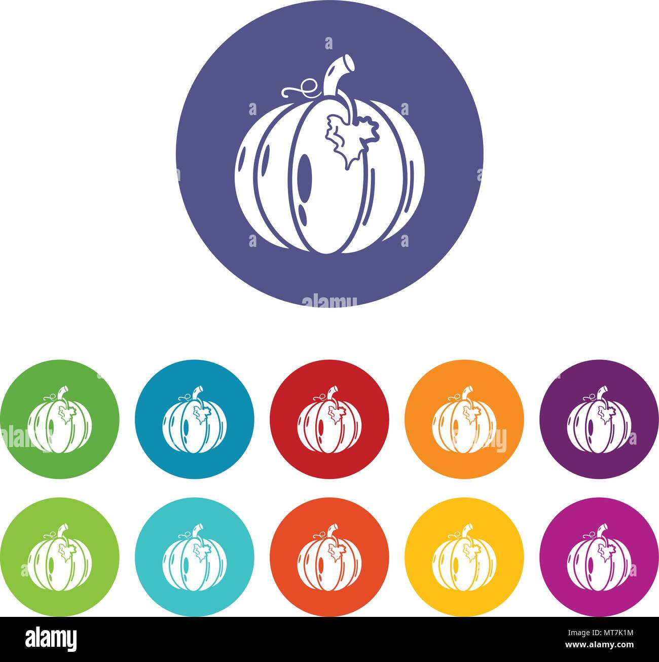 Pumpkin icons set vector color Stock Vector Image & Art - Alamy