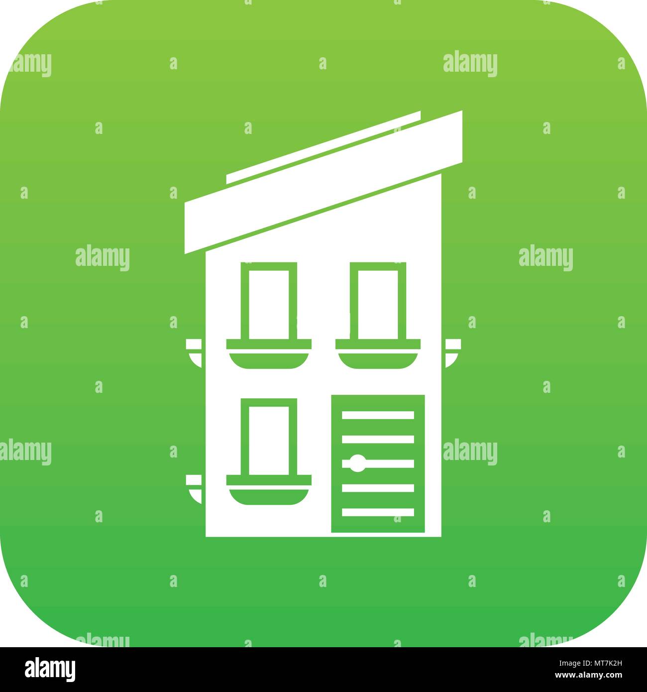 Two-storey house icon digital green Stock Vector Image & Art - Alamy