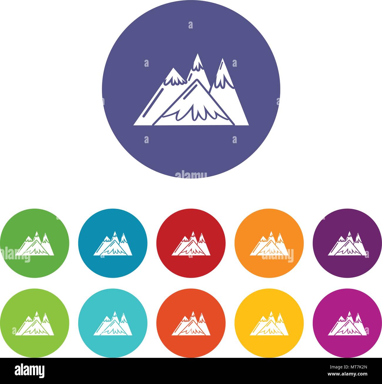 Mountains icons set vector color Stock Vector Image & Art - Alamy