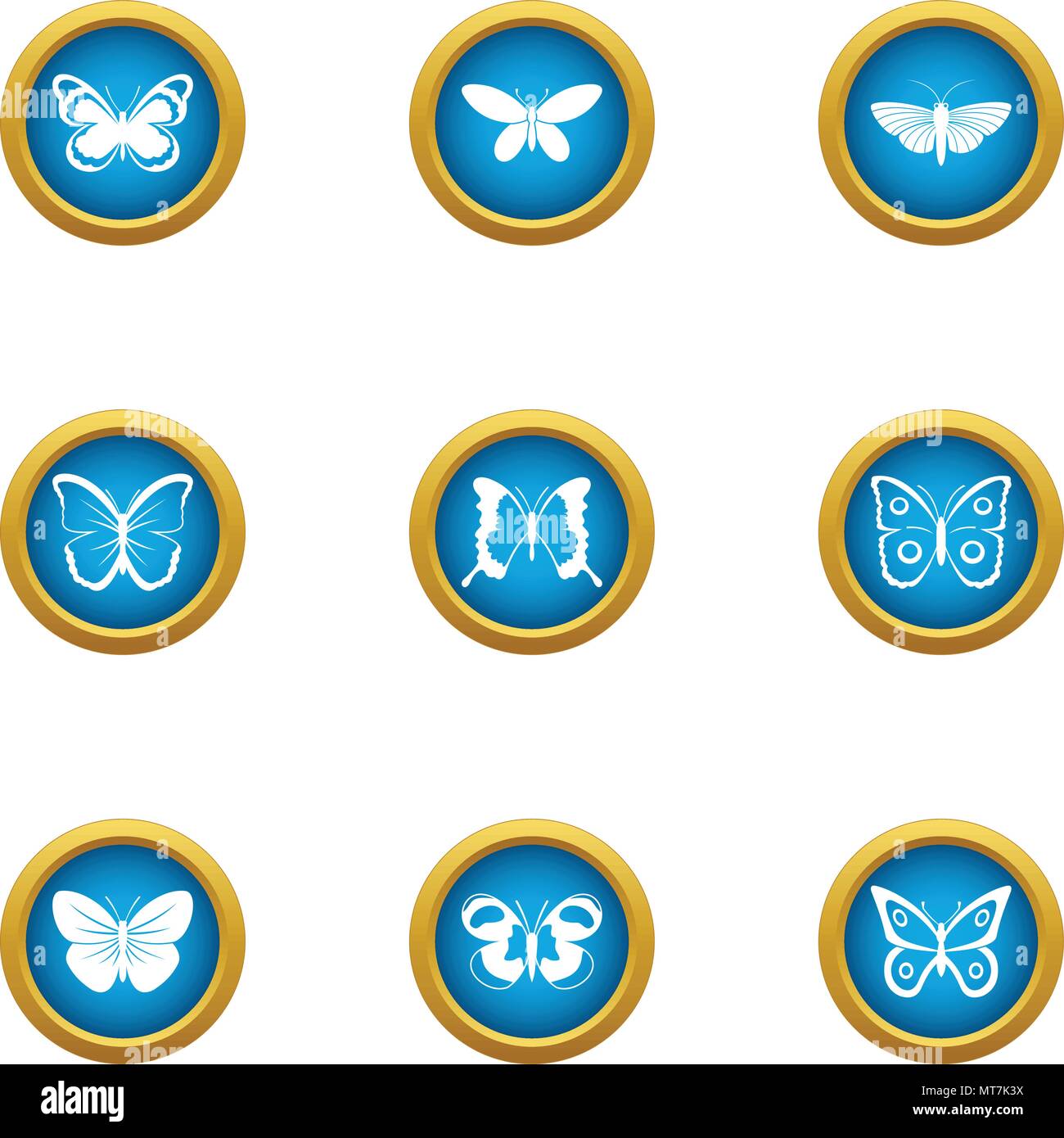 Cutworm icons set, flat style Stock Vector Image & Art - Alamy