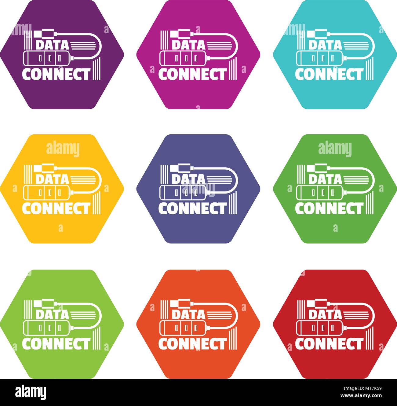 Data connect icons set 9 vector Stock Vector Image & Art - Alamy