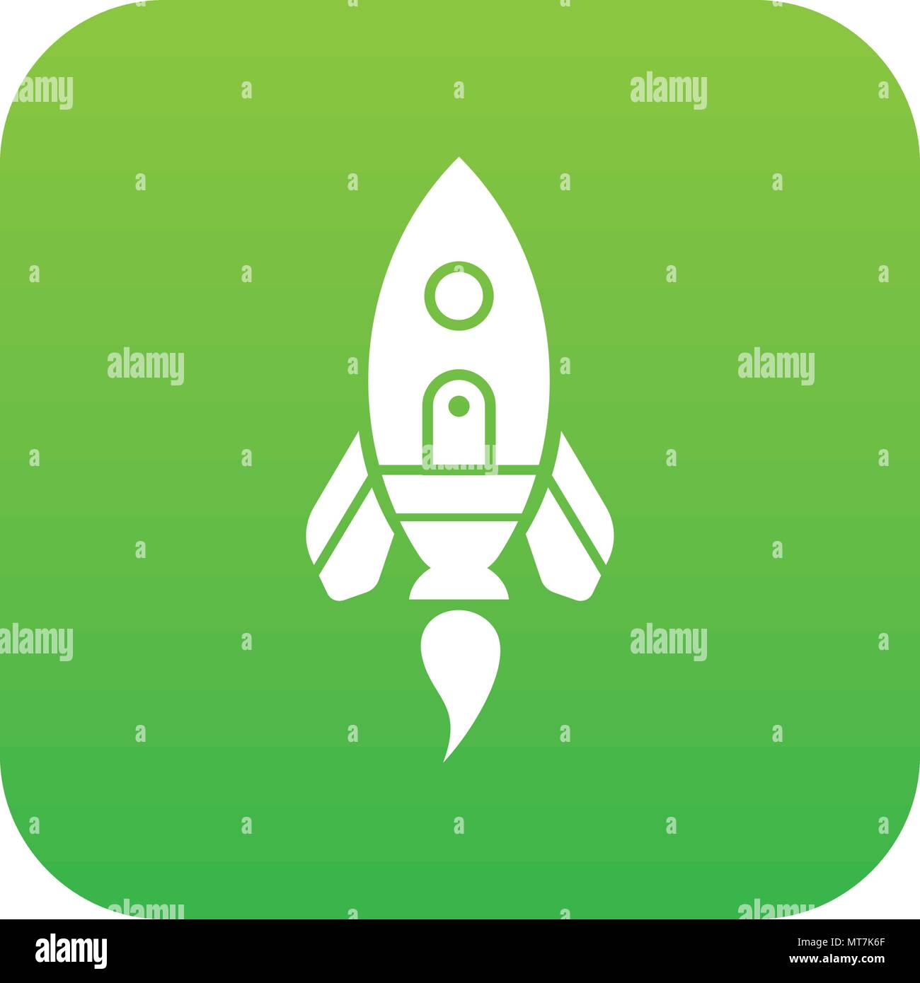 Rocket spaceship icon green vector Stock Vector Image & Art - Alamy