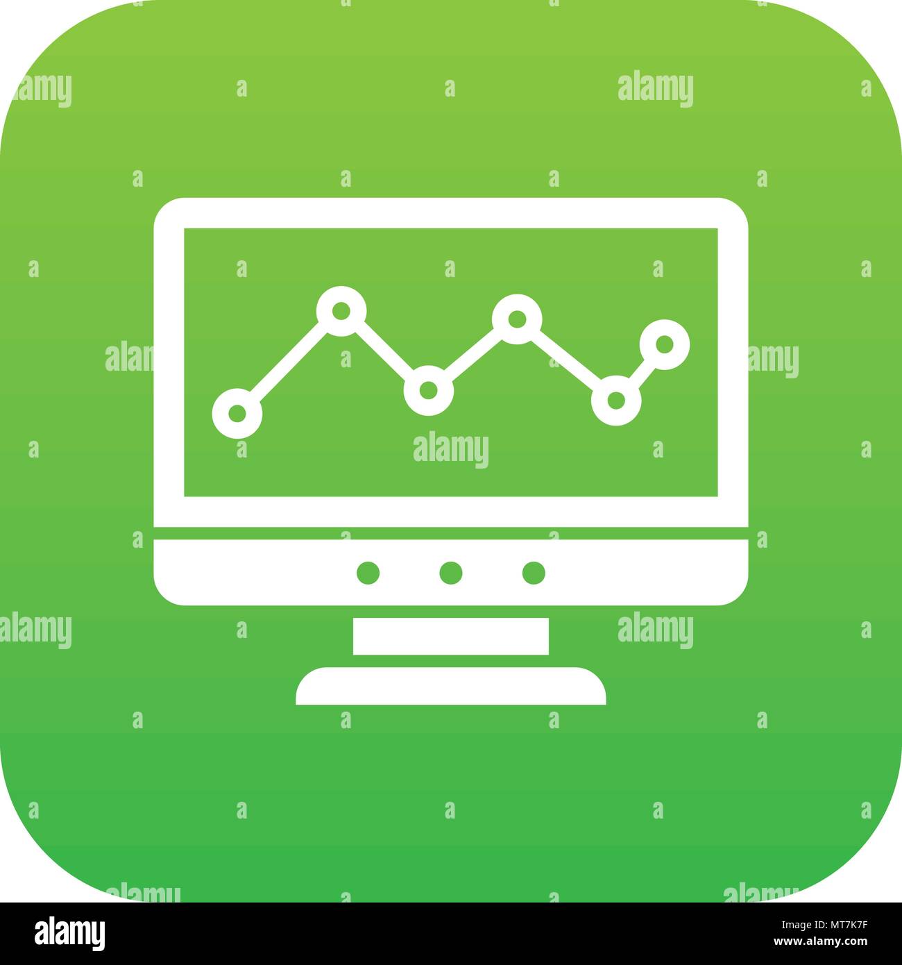Graph in computer screen icon digital green Stock Vector Image & Art ...