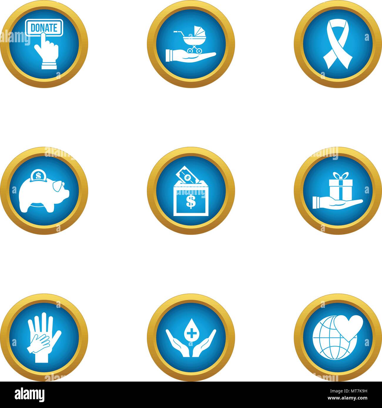 Frugal icons set, flat style Stock Vector Image & Art - Alamy