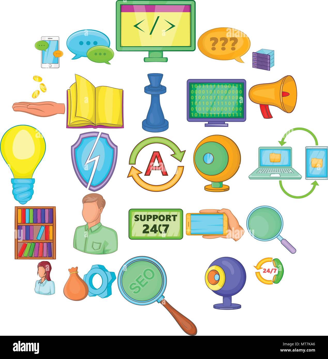 Radioman icons set, cartoon style Stock Vector Image & Art - Alamy