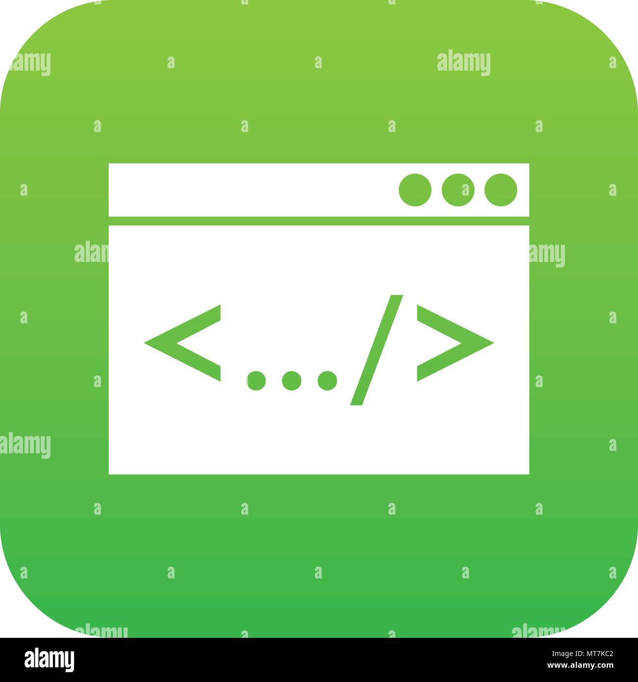 Code window icon digital green Stock Vector Image & Art - Alamy