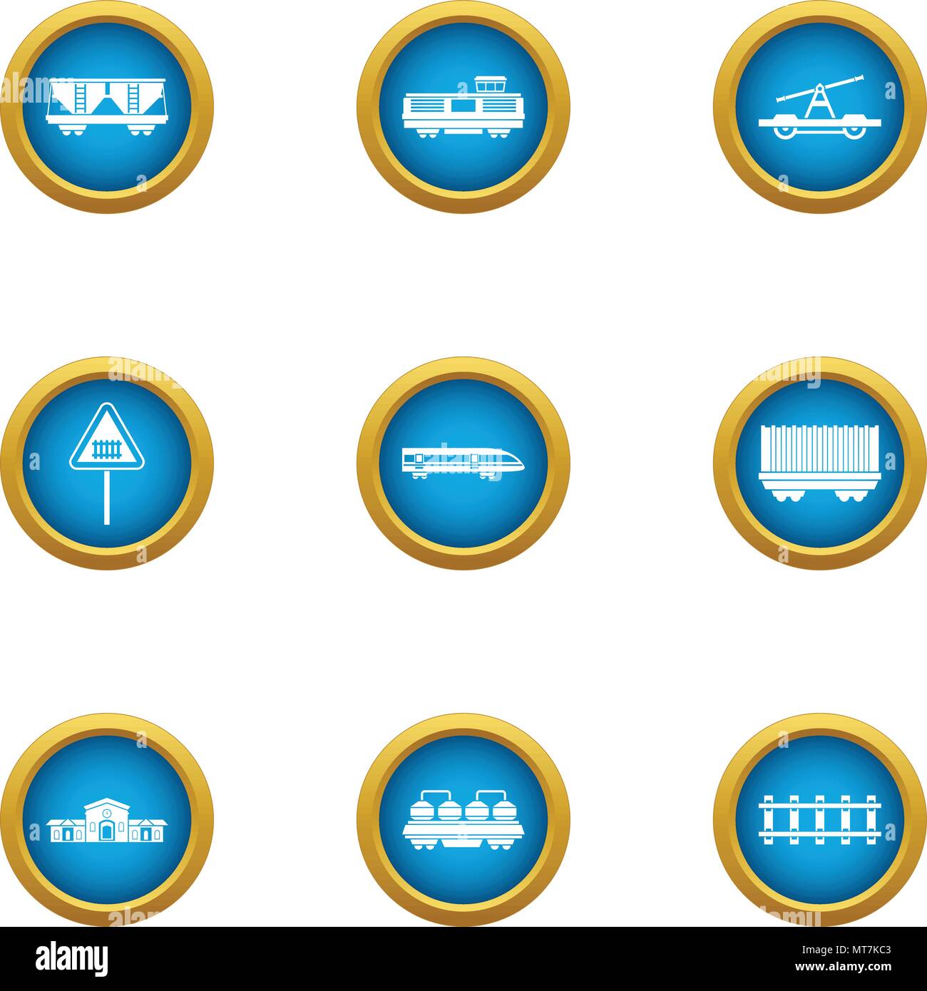 Train composition icons set, flat style Stock Vector Image & Art - Alamy