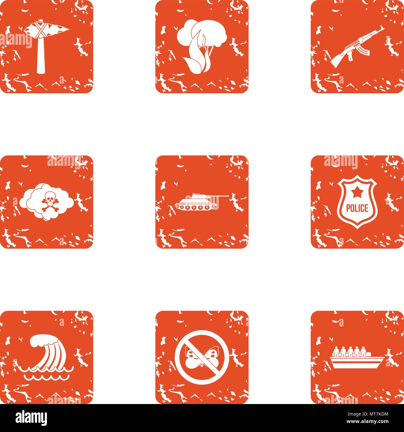 Rampage icons set, grunge style Stock Vector Image & Art - Alamy
