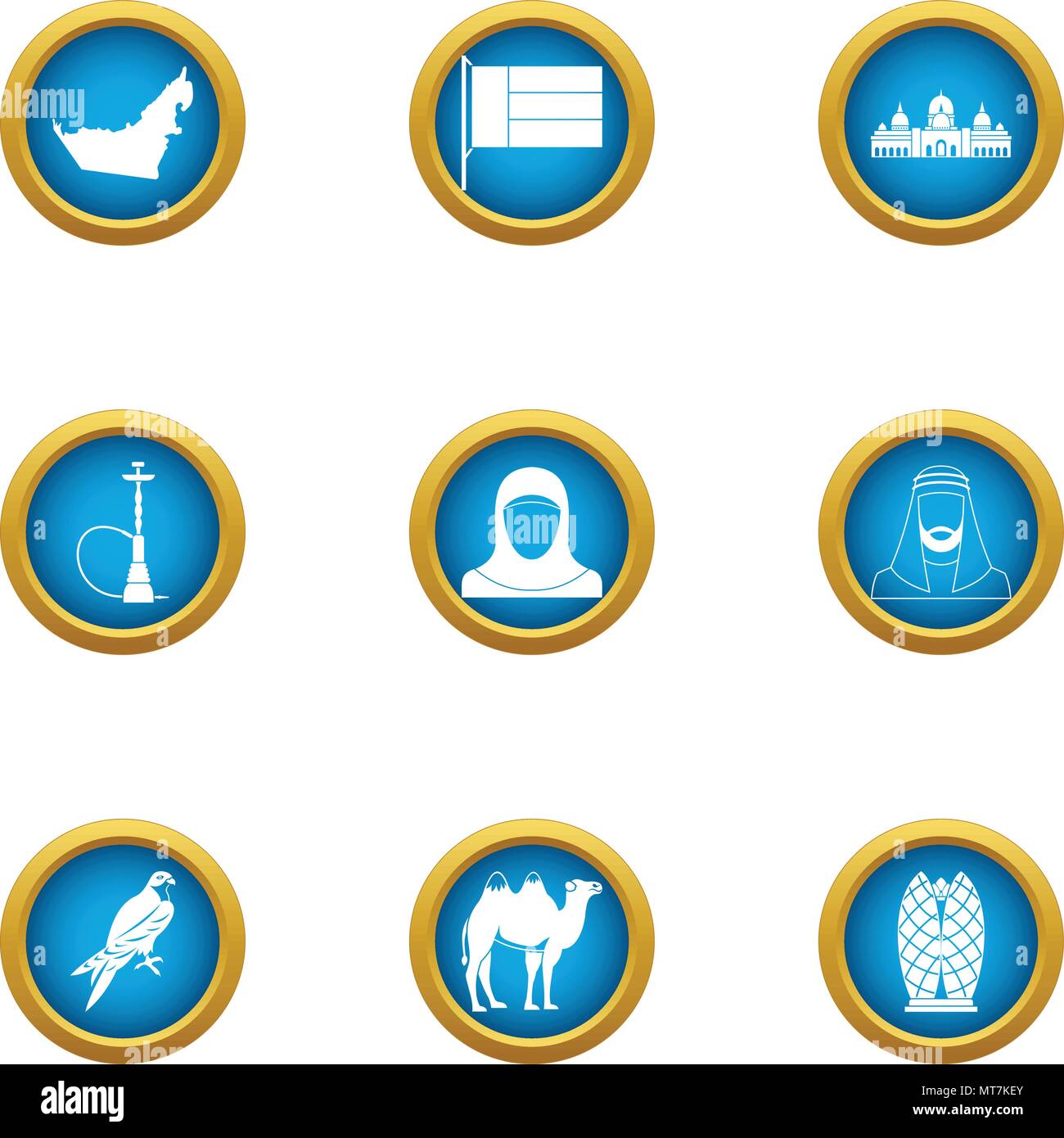 Discover west icons set, flat style Stock Vector Image & Art - Alamy