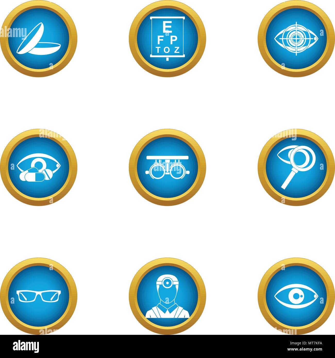 Eye disease icons set, flat style Stock Vector Image & Art - Alamy