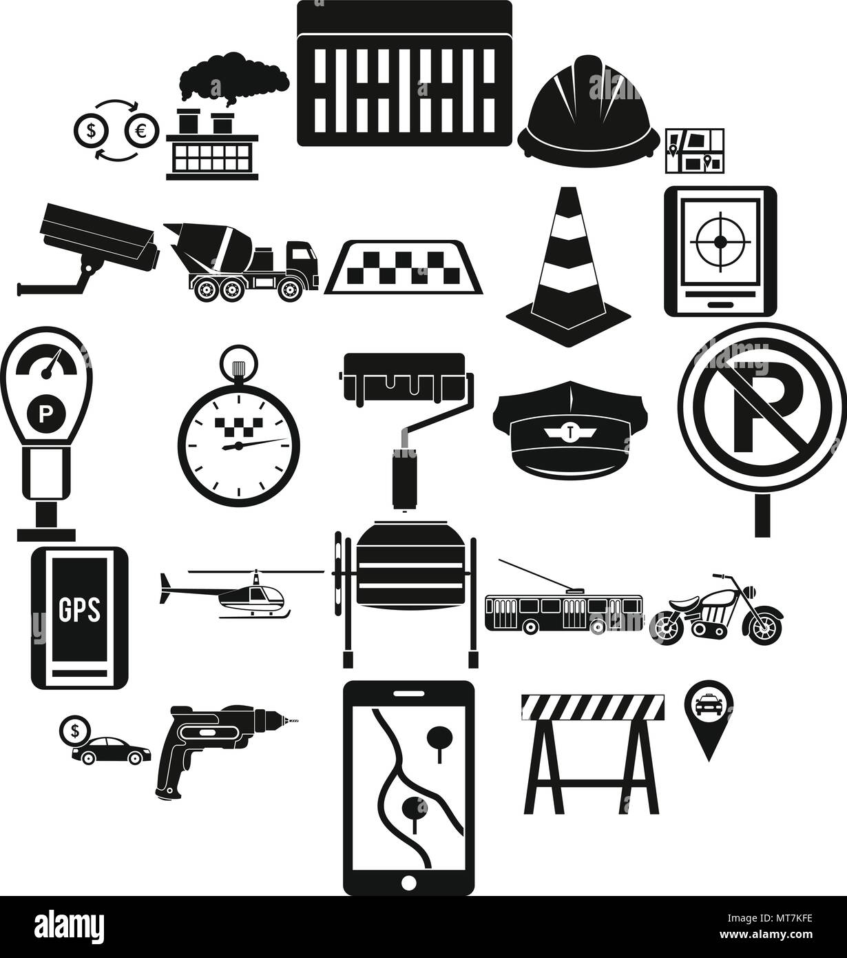 Mechanical engineering icons set, simple style Stock Vector Image & Art ...