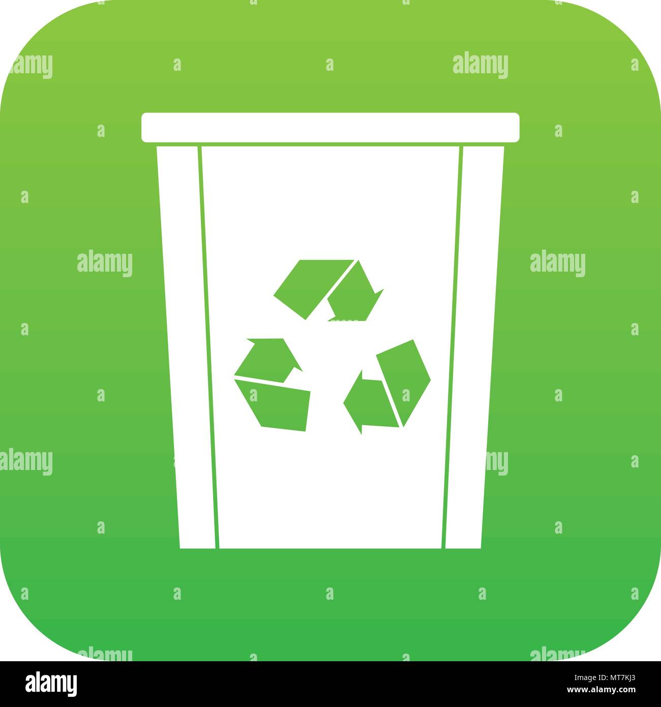 Trash bin with recycle symbol icon digital green Stock Vector Image ...