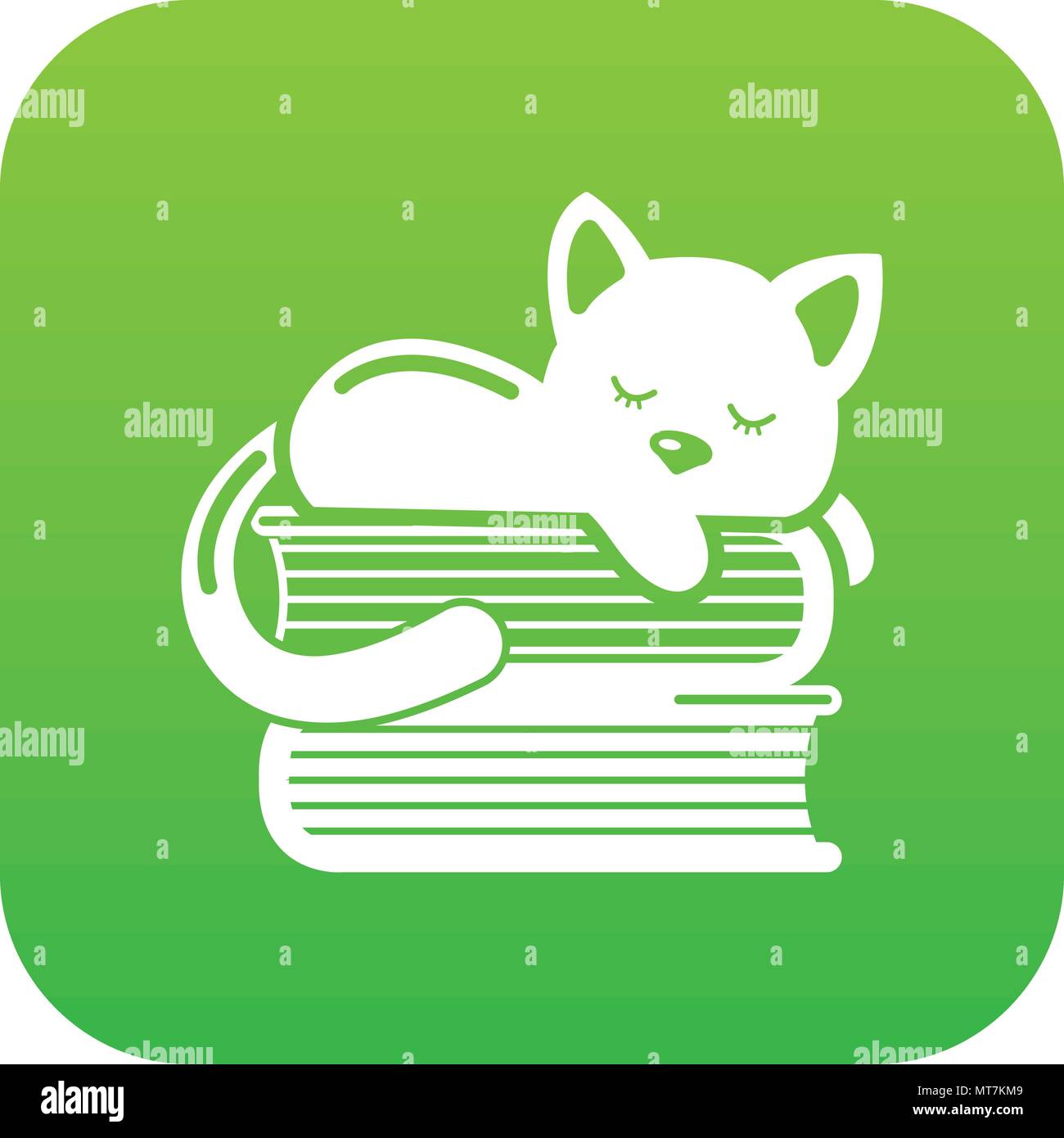Sleeping cat icon green vector Stock Vector Image & Art - Alamy