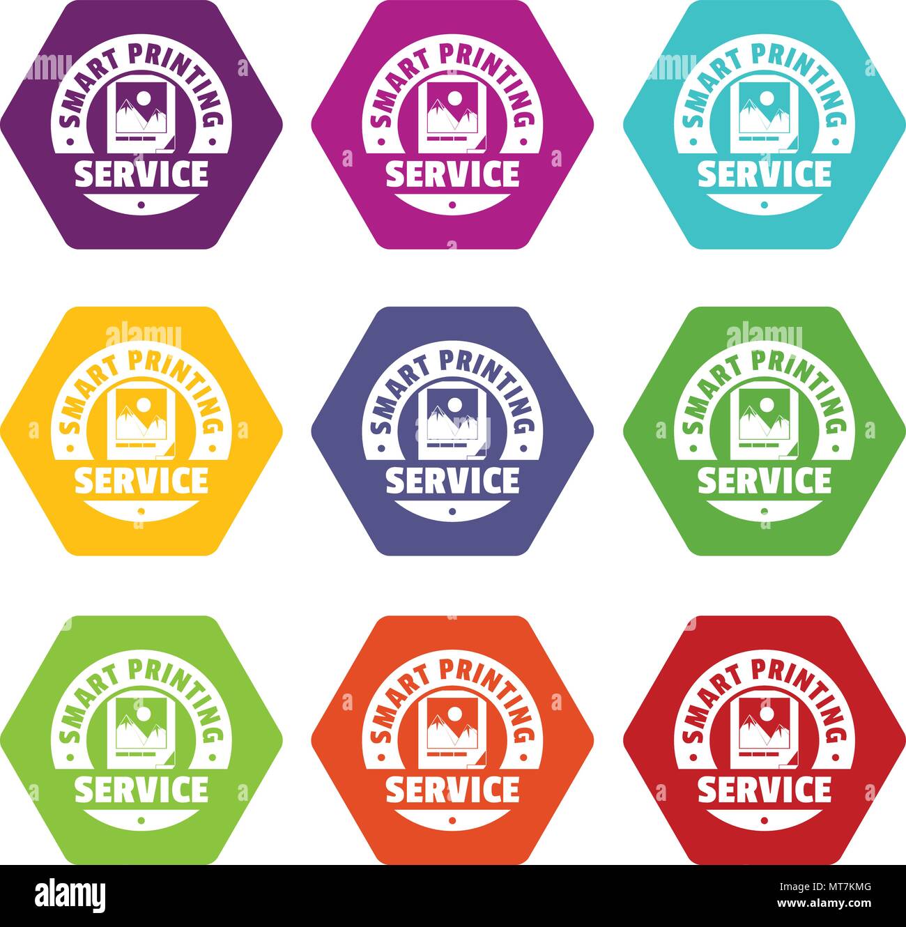 Smart printing service icons set 9 vector Stock Vector Image & Art - Alamy