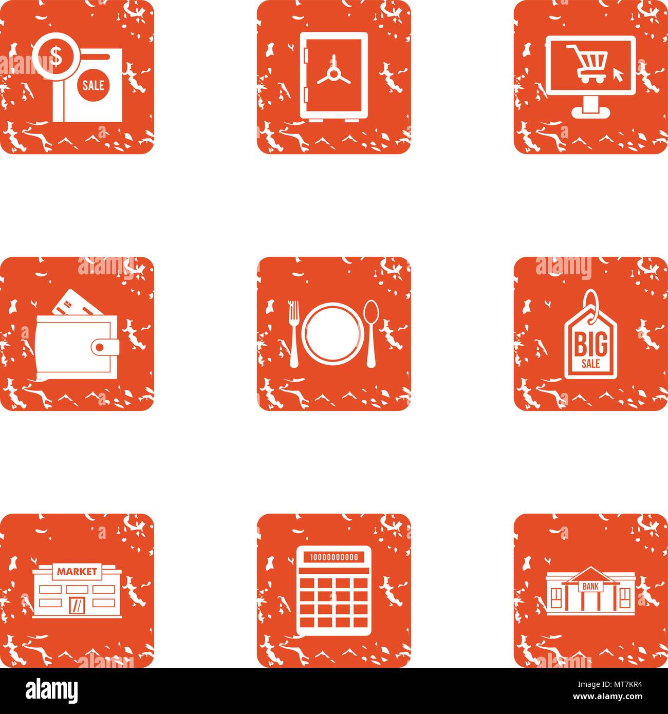 Banking activity icons set, grunge style Stock Vector Image & Art - Alamy