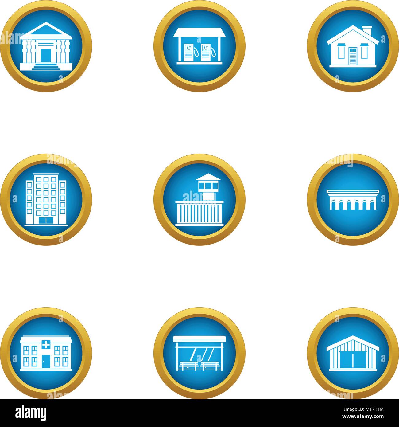 Cultural building icons set, flat style Stock Vector Image & Art - Alamy