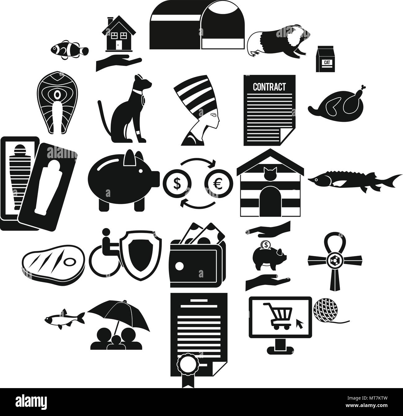Cat icons set, simple style Stock Vector Image & Art - Alamy
