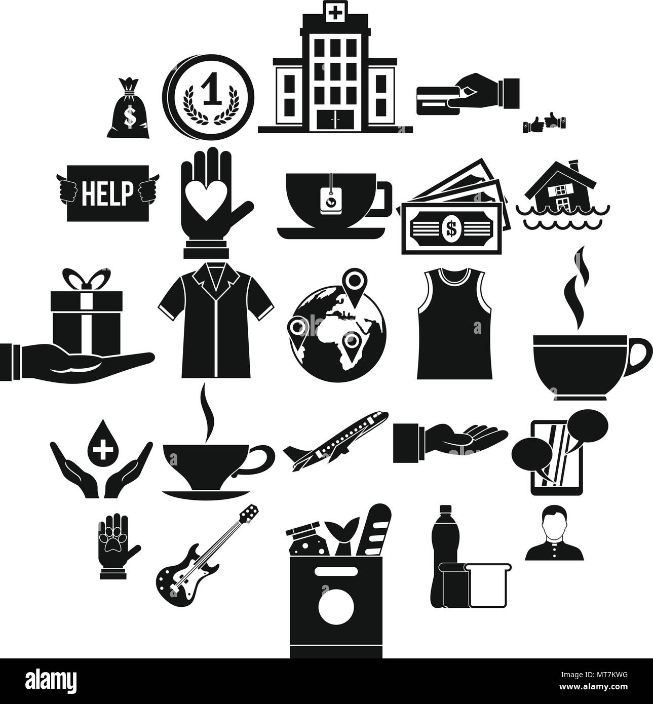 Alms-deed icons set, simple style Stock Vector Image & Art - Alamy