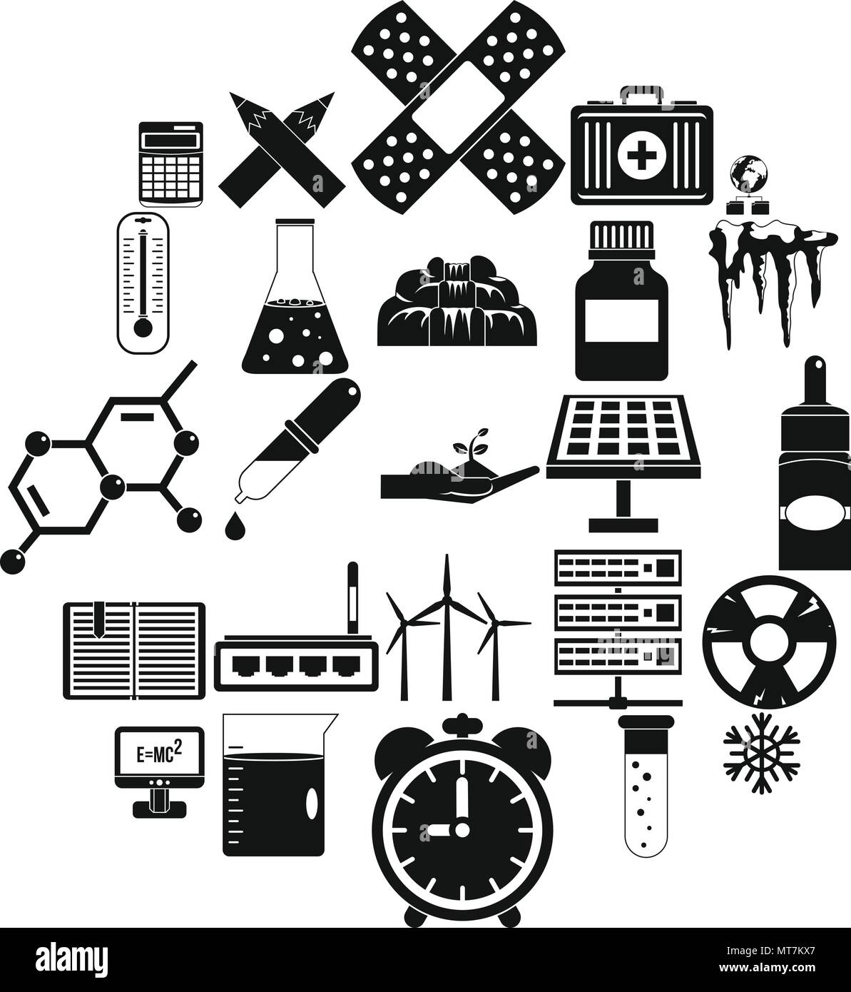 Chemical composition icons set, simple style Stock Vector Image & Art ...