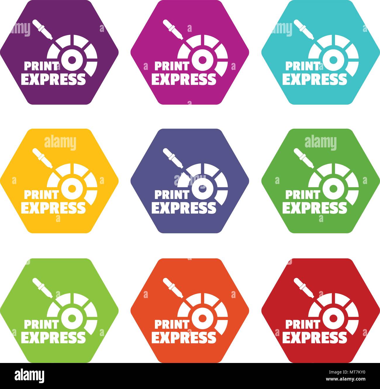Print express icons set 9 vector Stock Vector Image & Art - Alamy