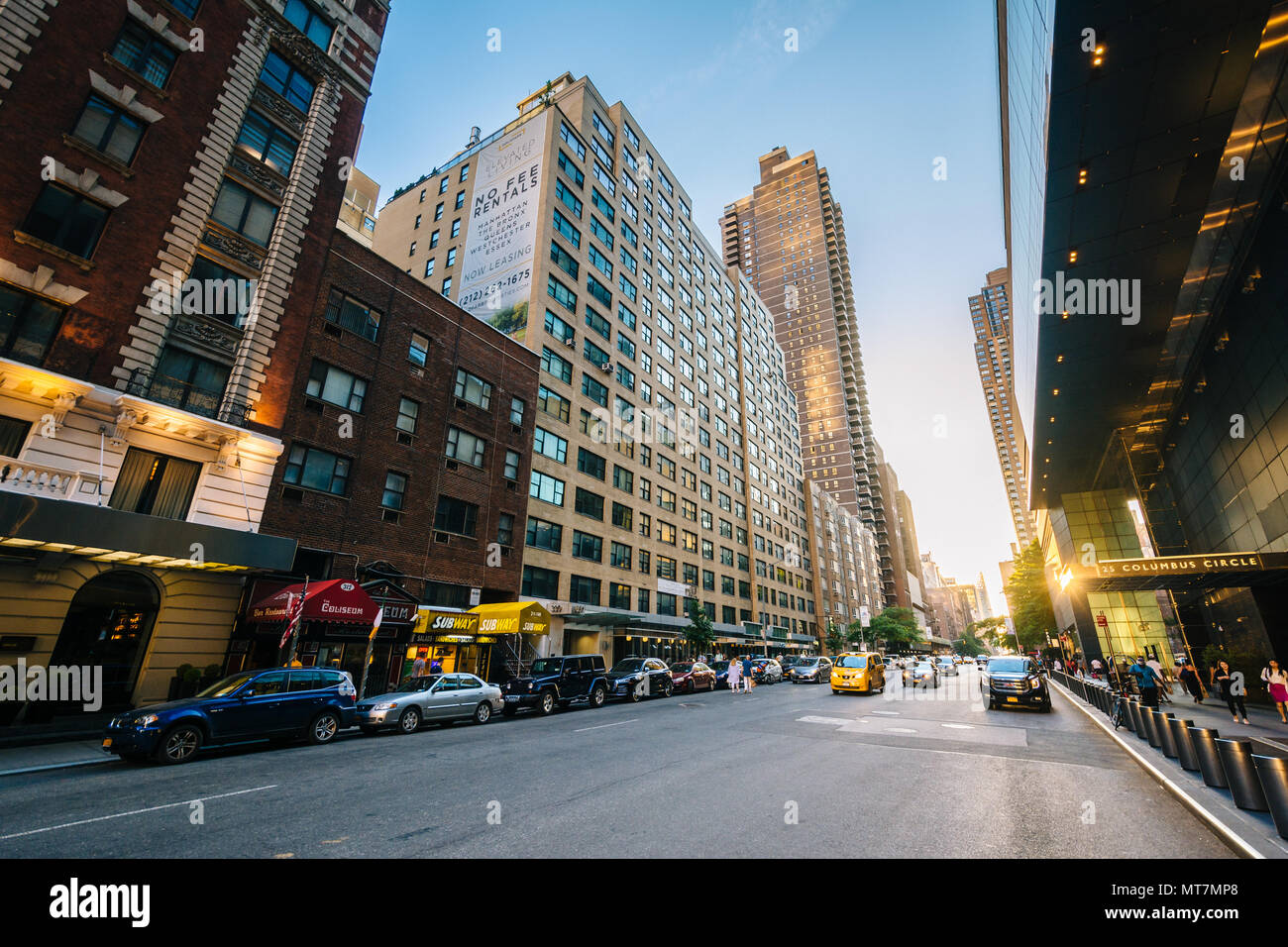 West 58th Street near Columbus Circle, in Manhattan, New York City ...