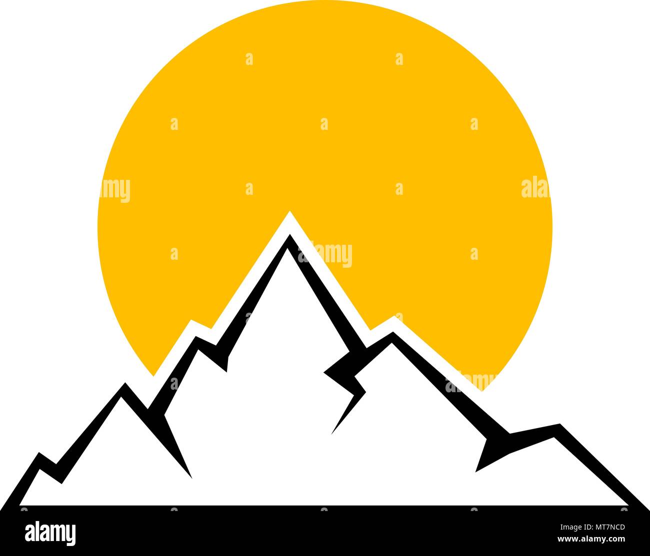 Vector design mountain sun Stock Vector Images - Alamy