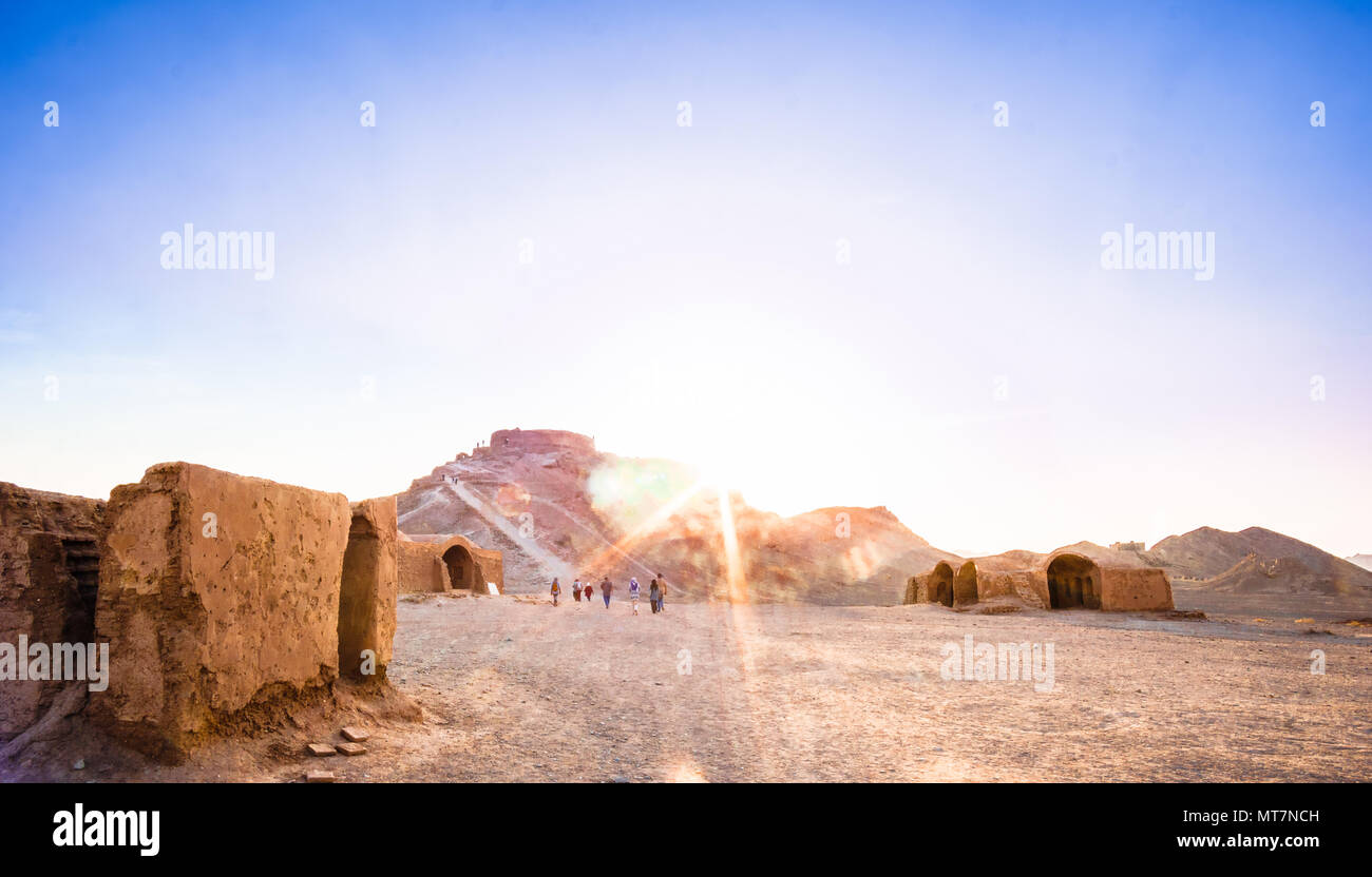 View on zoroastrianism silence tower by yazd in Iran Stock Photo - Alamy