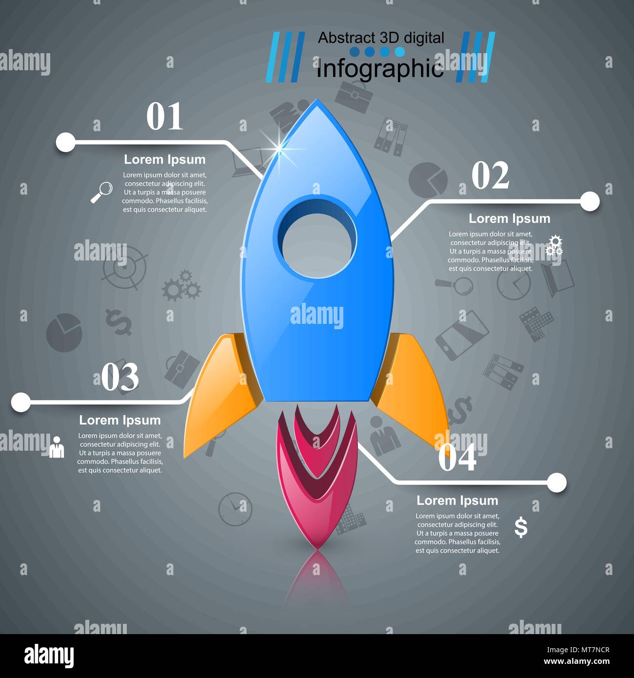 Rocket icon. Abstract illustration Infographic Stock Vector Image & Art ...