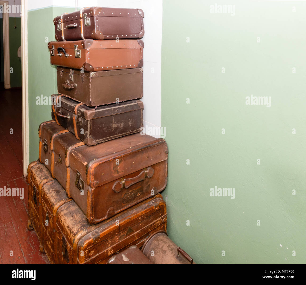 Vintage Ancient Luggage Suitcases Ancient Storage Concept Stock Photo ...