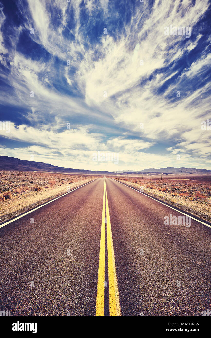 Retro vintage toned desert highway hi-res stock photography and images ...